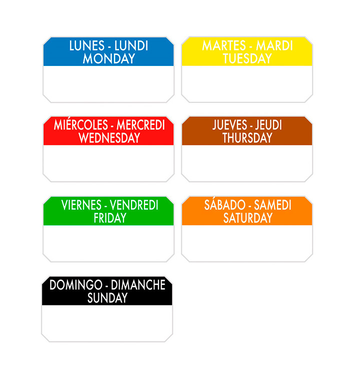 Étiquettes Jours de la Semaine pour Aliments "Dimanche" 5x2,5cm (1.000 ...